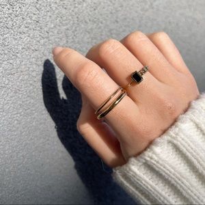 Jewelry | 18k Gold Plated Lennon Stacked Ring | Poshmark